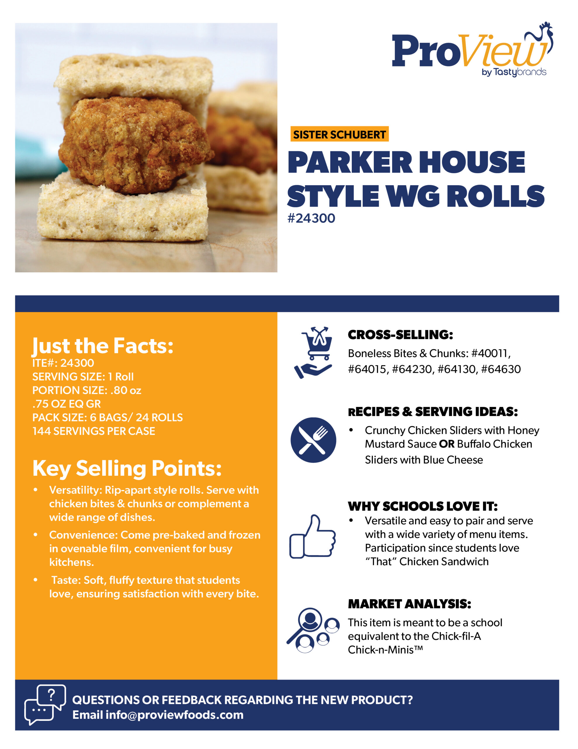 SISTER SCHUBERT PARKER HOUSE STYLE ROLLS FACT SHEET - ProView Foods by ...