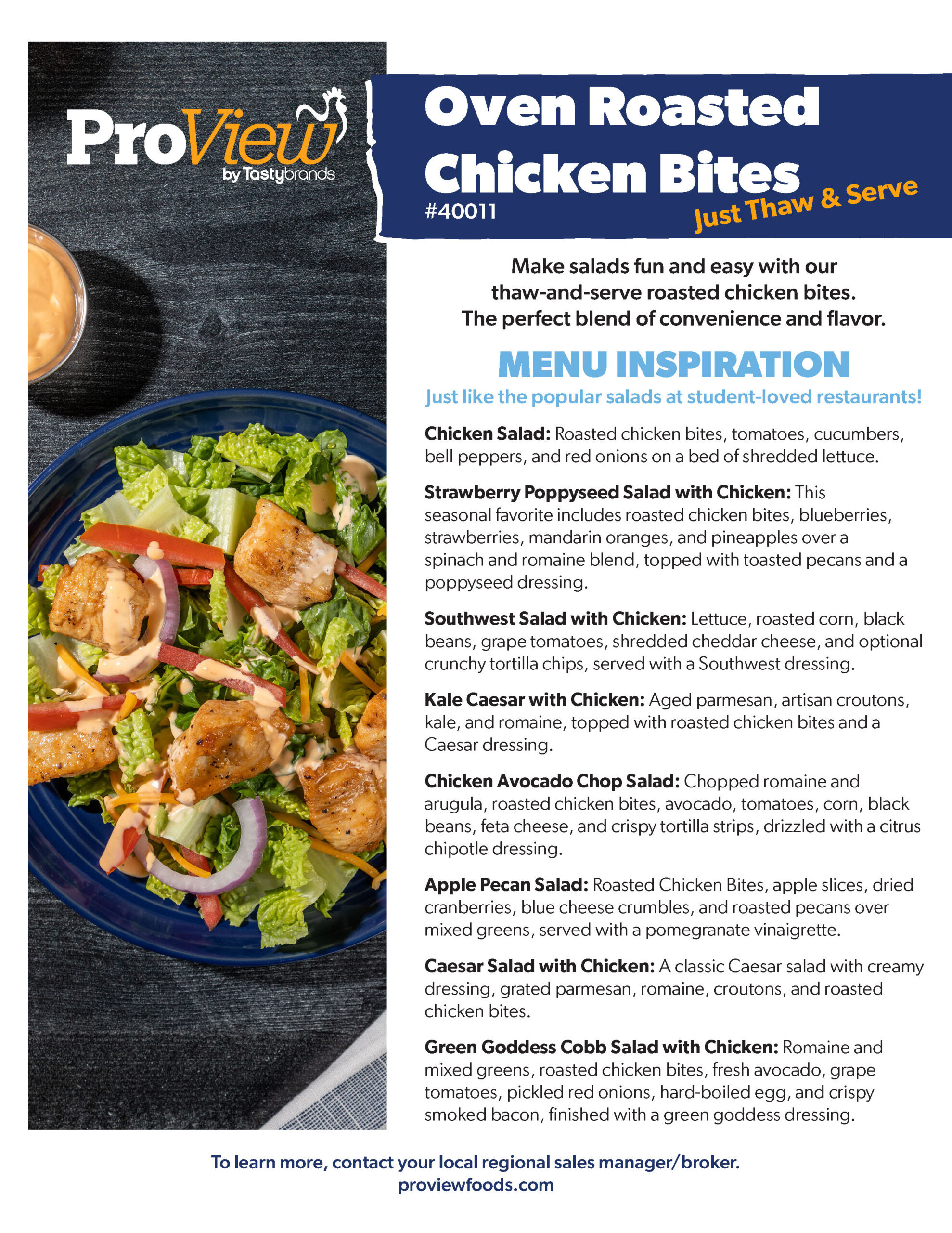 OVEN ROASTED CHICKEN BITES FLYER - Long - ProView Foods by Tasty Brands